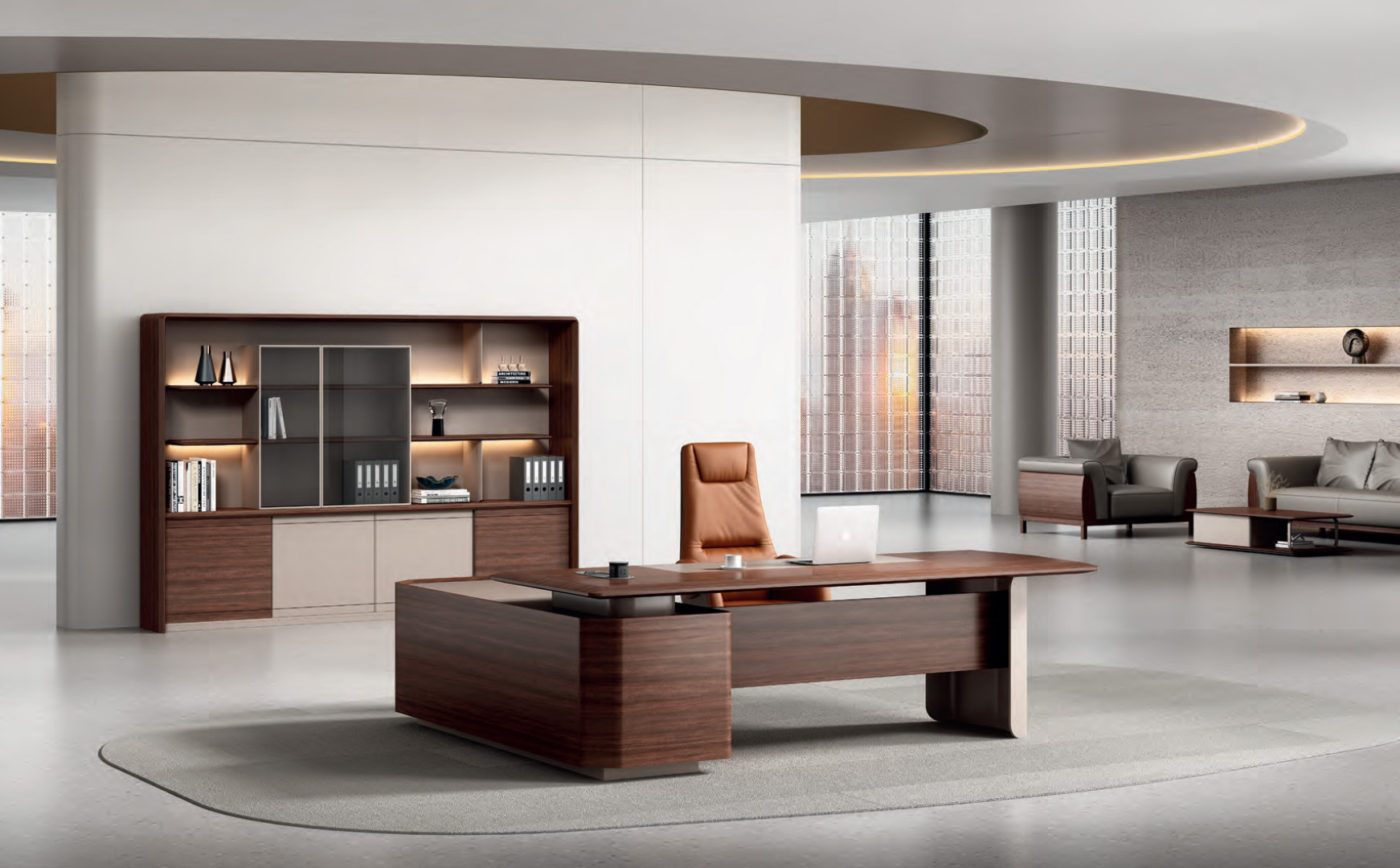 Premium Executive Office Desk with Optional Cabinet from Babo Range ...