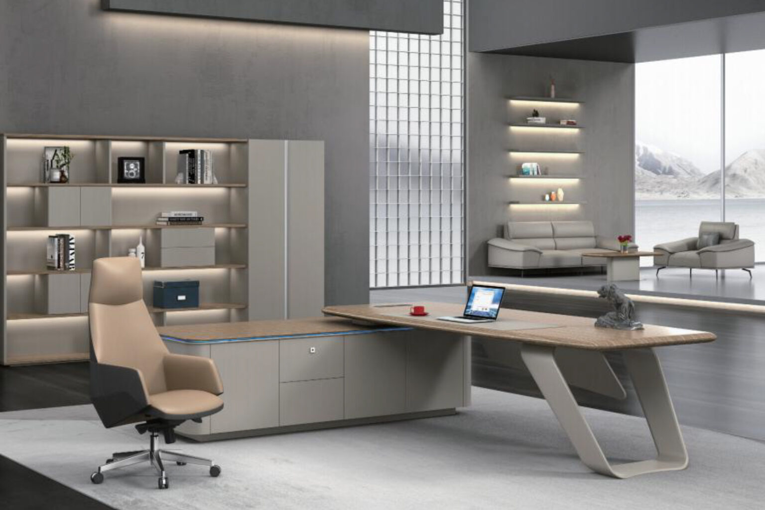 Modern Executive Office Desk From Curve Series | The Corporate Desk
