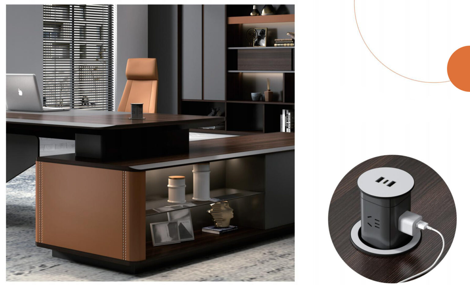 Modern Executive Office Desk From Knight Series | The Corporate Desk