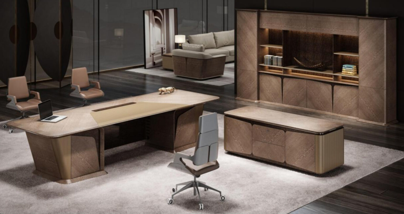 Modern Executive Office Desk From Tesla Series | The Corporate Desk